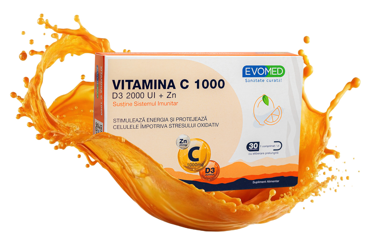 Vitamina C1000 + Zinc și D3 de la Evomed – Imunitate, energie, echilibru! – Farmacia Evofarm